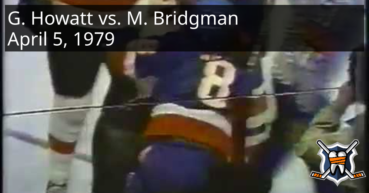 Garry Howatt vs. Mel Bridgman, April 5, 1979 - New York Islanders vs ...