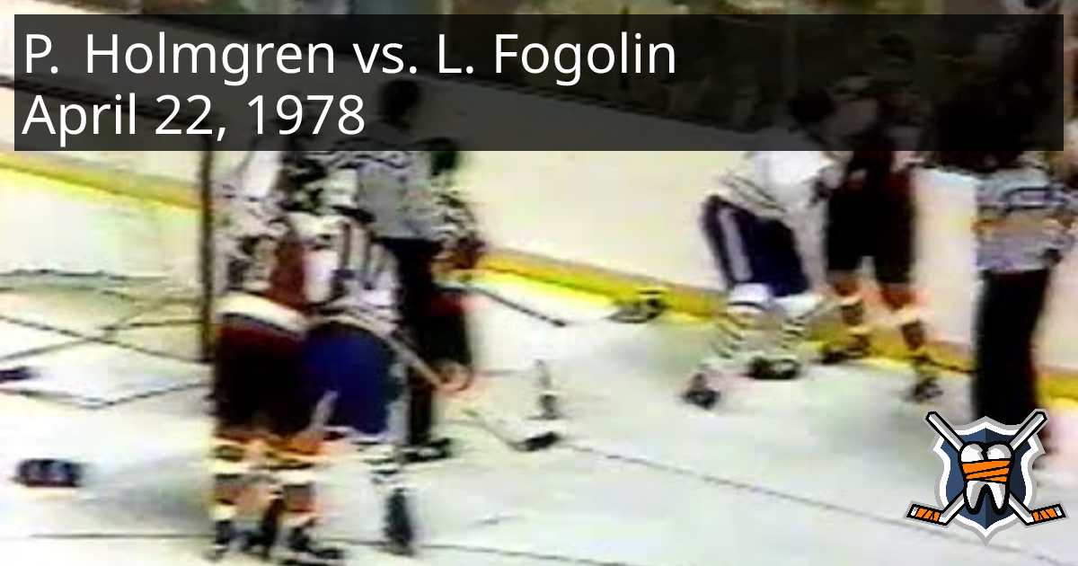 Paul Holmgren vs. Lee Fogolin, April 22, 1978 - Philadelphia Flyers vs ...
