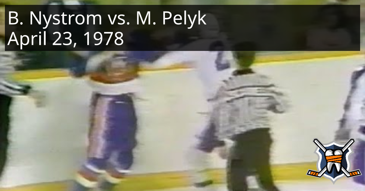 Bob Nystrom vs. Mike Pelyk, April 23, 1978 - New York Islanders vs ...