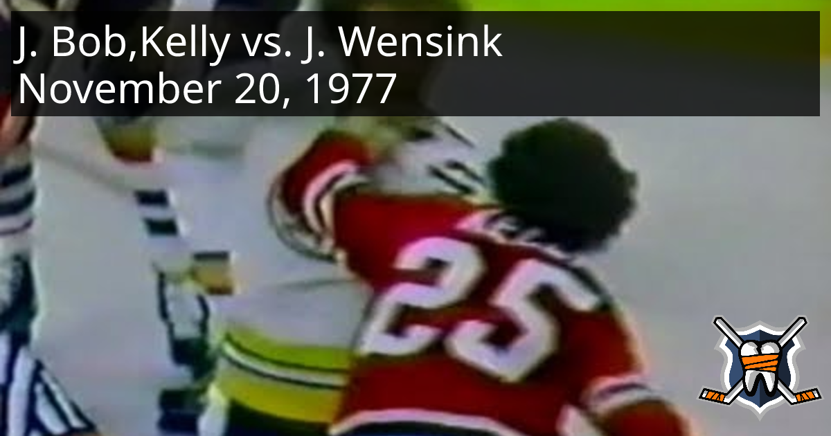 J. Bob Kelly vs. John Wensink, November 20, 1977 - Chicago Blackhawks ...