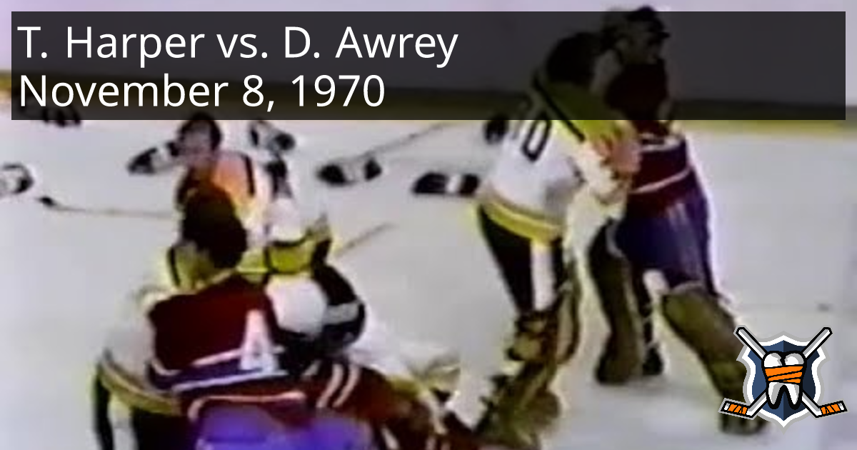 Terry Harper vs. Don Awrey, November 8, 1970 - Montreal Canadiens vs ...