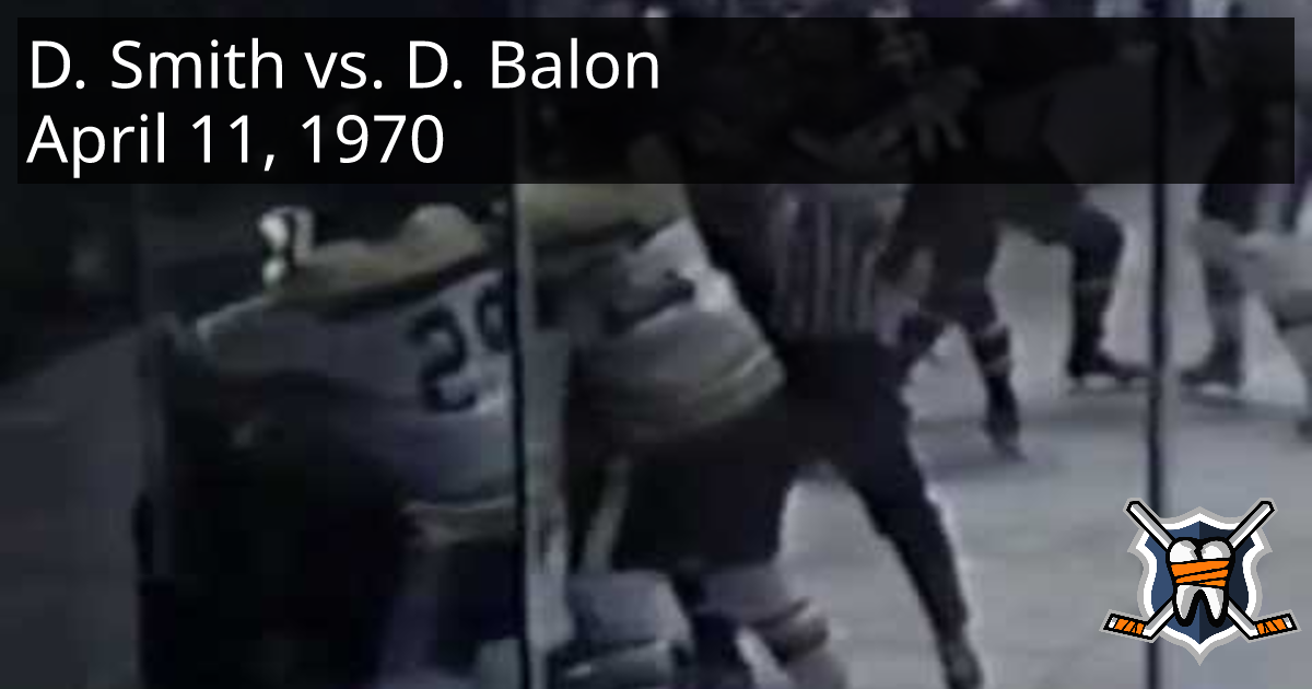 Dallas Smith vs. Dave Balon, April 11, 1970 - Boston Bruins vs. New ...