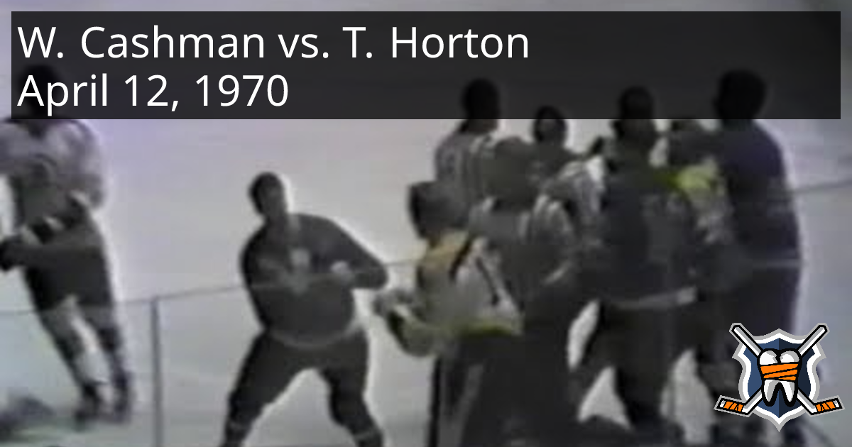 Wayne Cashman vs. Tim Horton, April 12, 1970 - Boston Bruins vs. New ...