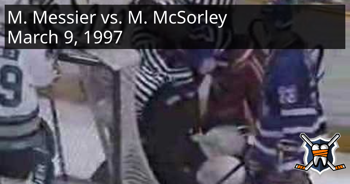 Mark Messier vs. Marty McSorley, March 9, 1997 - New York Rangers vs ...