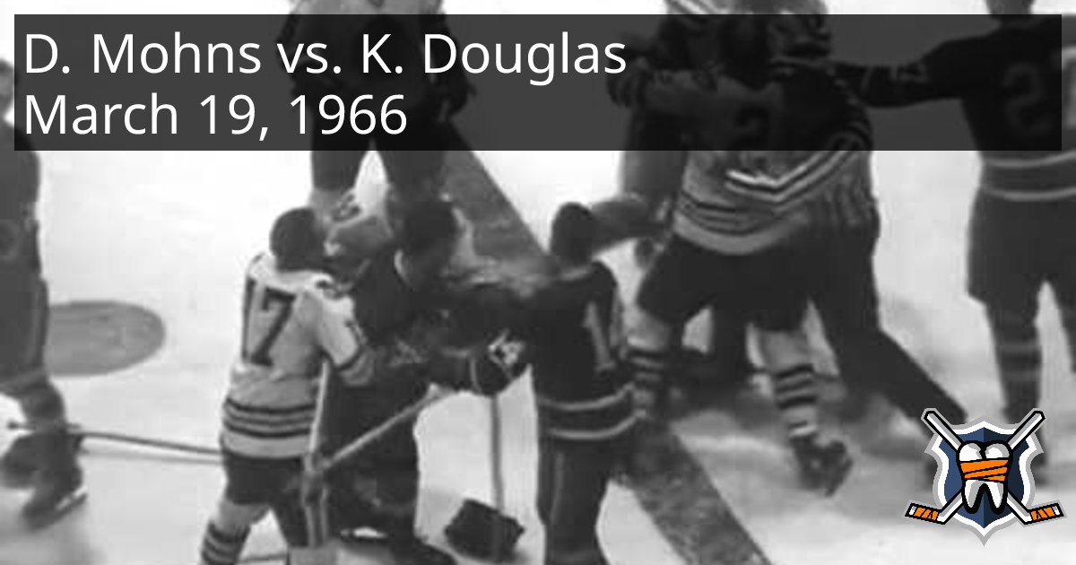 Doug Mohns vs. Kent Douglas, March 19, 1966 - Chicago Blackhawks vs ...