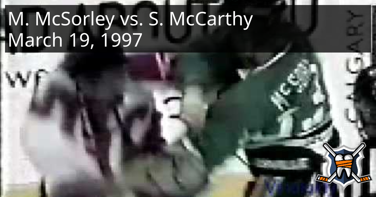 Marty McSorley vs. Sandy McCarthy, March 19, 1997 - San Jose Sharks vs ...