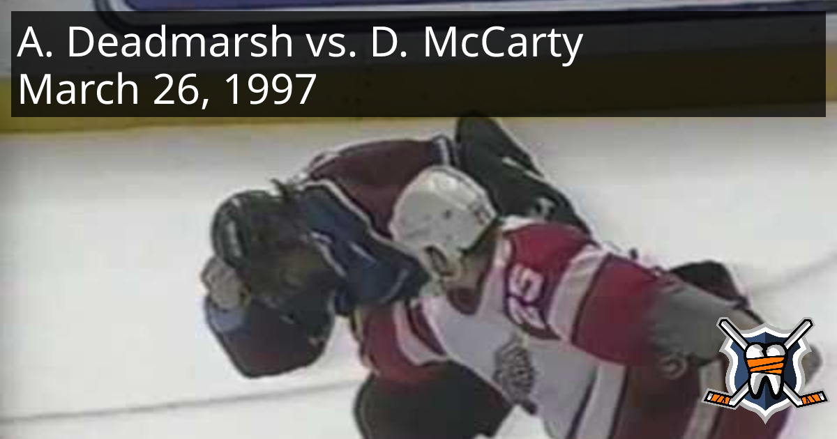 Adam Deadmarsh vs. Darren McCarty, March 26, 1997 - Colorado Avalanche ...