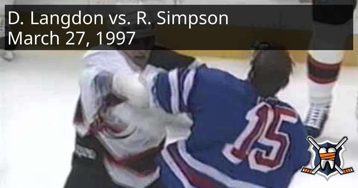 Darren Langdon vs. Reid Simpson, March 27, 1997 - New York Rangers vs ...