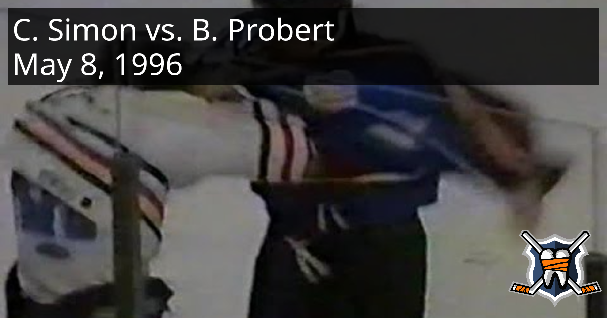 Chris Simon vs. Bob Probert, May 8, 1996 - Colorado Avalanche vs ...