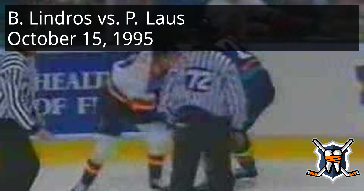 Brett Lindros vs. Paul Laus, October 15, 1995 - New York Islanders vs ...
