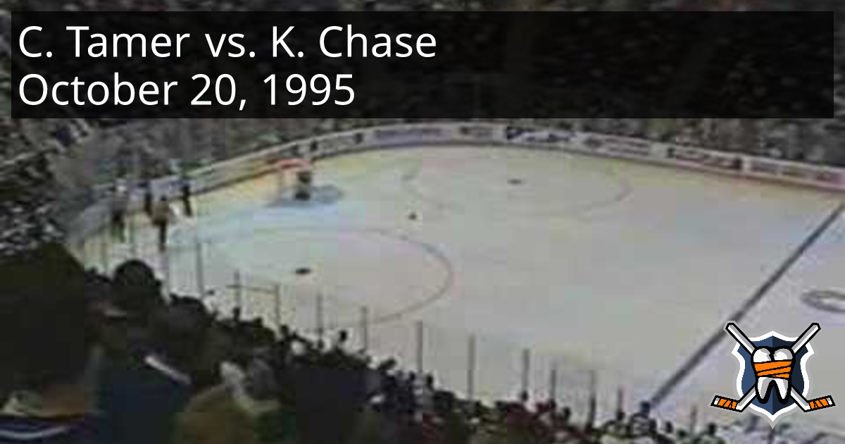 Chris Tamer vs. Kelly Chase, October 20, 1995 - Pittsburgh Penguins vs ...