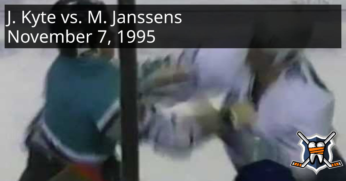 Jim Kyte vs. Mark Janssens, November 7, 1995 - San Jose Sharks vs ...