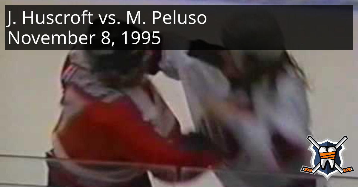 Jamie Huscroft vs. Mike Peluso, November 8, 1995 - Calgary Flames vs ...