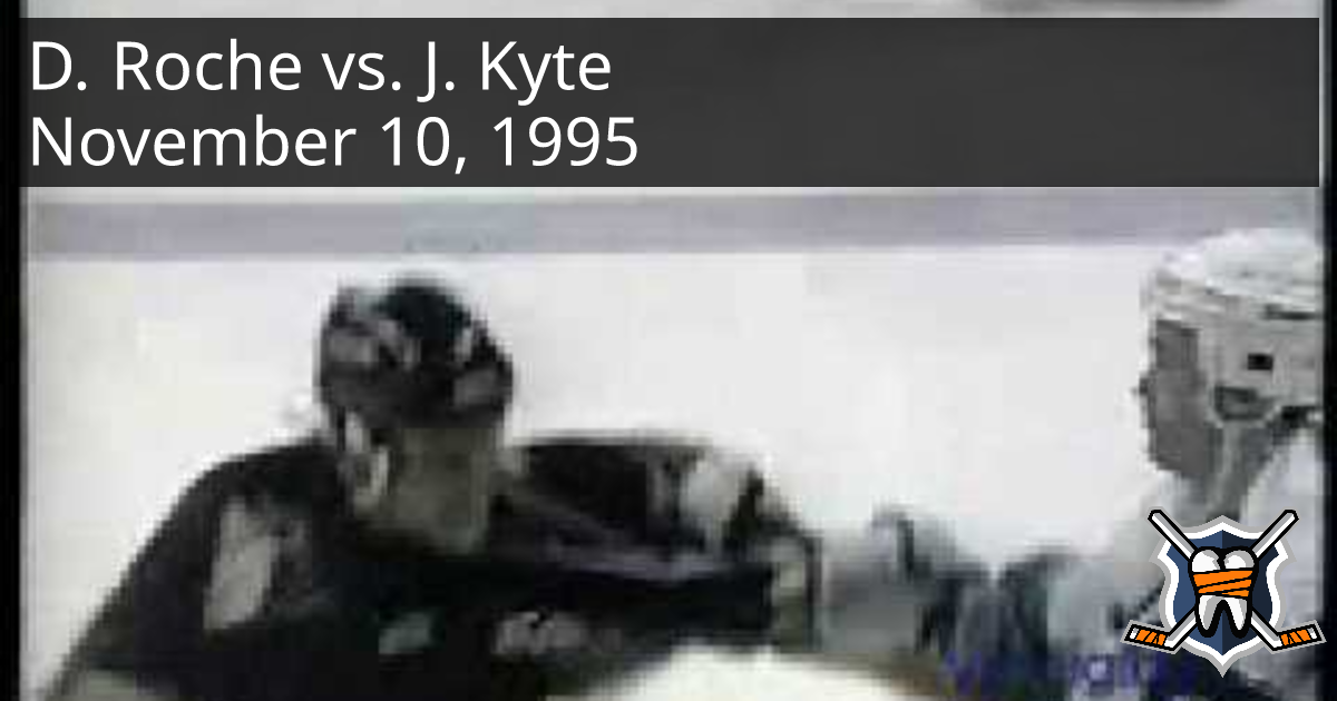 Dave Roche vs. Jim Kyte, November 10, 1995 - Pittsburgh Penguins vs ...