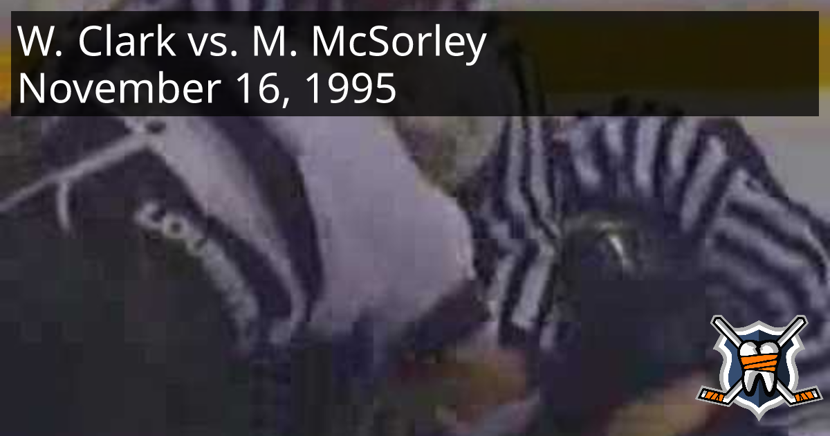 Wendel Clark vs. Marty McSorley, November 16, 1995 - New York Islanders ...