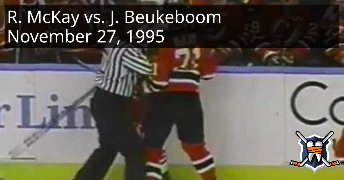 Randy McKay vs. Jeff Beukeboom, November 27, 1995 - New Jersey Devils ...