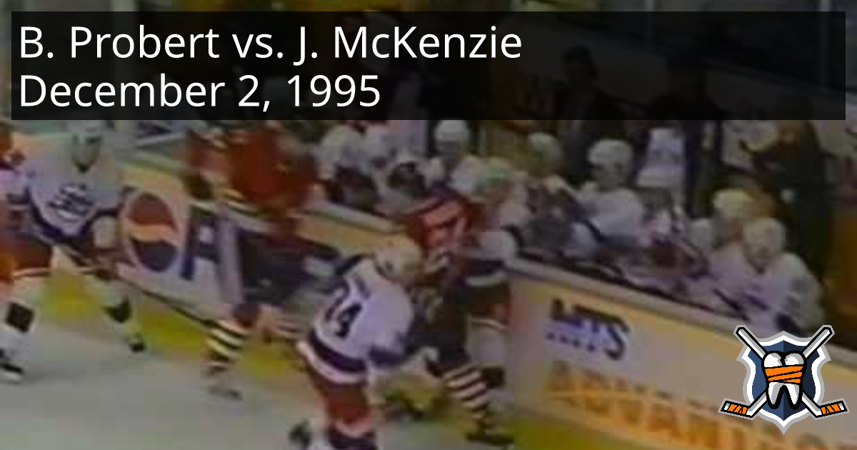 Bob Probert vs. Jim McKenzie, December 2, 1995 - Chicago Blackhawks vs ...