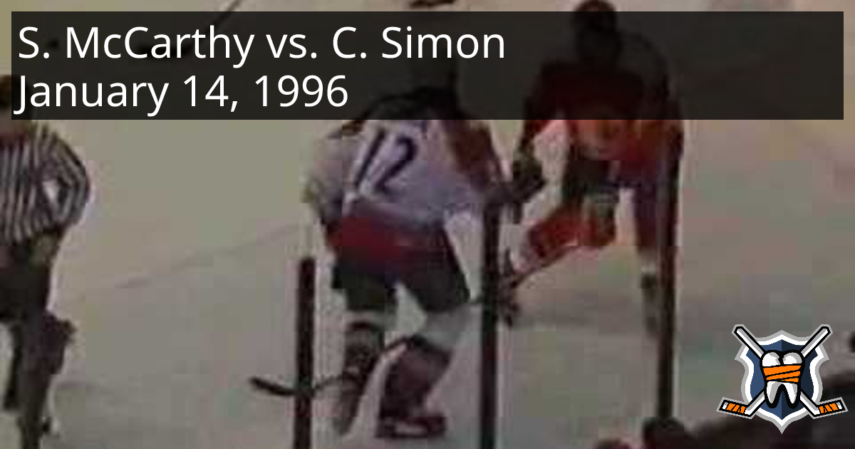 Sandy McCarthy vs. Chris Simon, January 14, 1996 - Calgary Flames vs ...