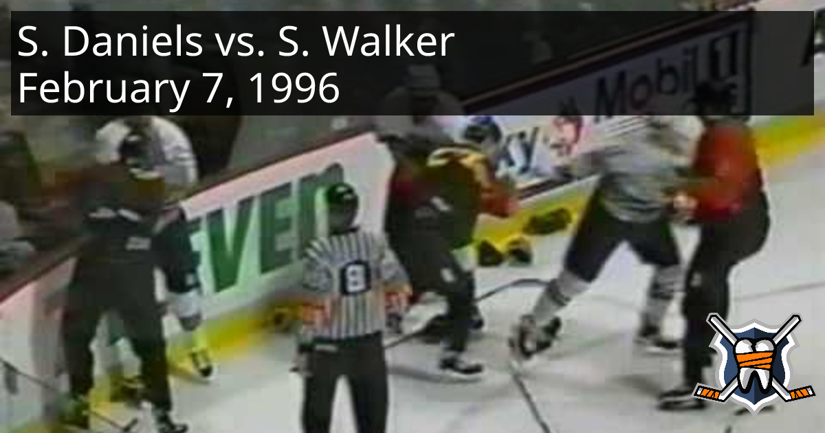 Scott Daniels vs. Scott Walker, February 7, 1996 - Hartford Whalers vs ...