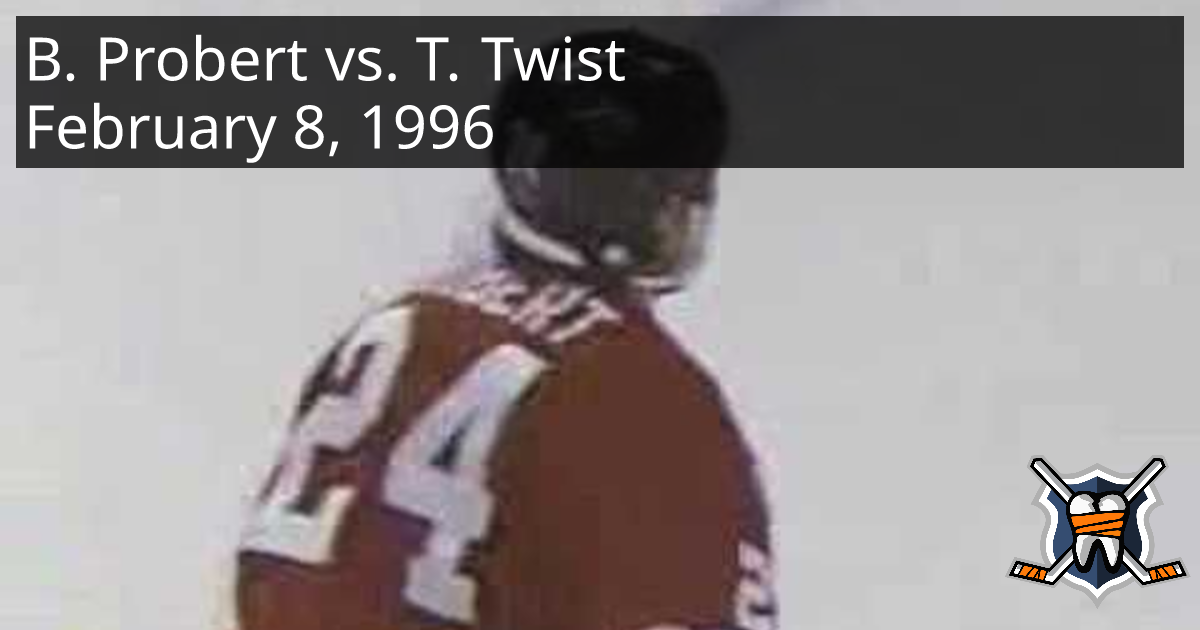 Bob Probert vs. Tony Twist, February 8, 1996 - Chicago Blackhawks vs ...
