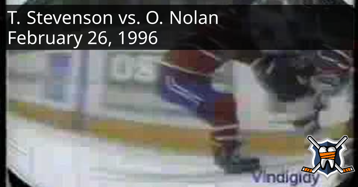Turner Stevenson vs. Owen Nolan, February 26, 1996 - Montreal Canadiens ...
