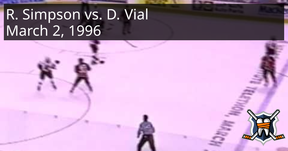 Reid Simpson vs. Dennis Vial, March 2, 1996 - New Jersey Devils vs ...