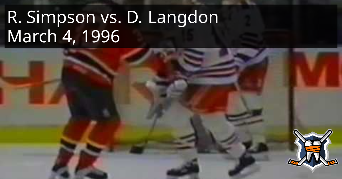 Reid Simpson vs. Darren Langdon, March 4, 1996 - New Jersey Devils vs ...