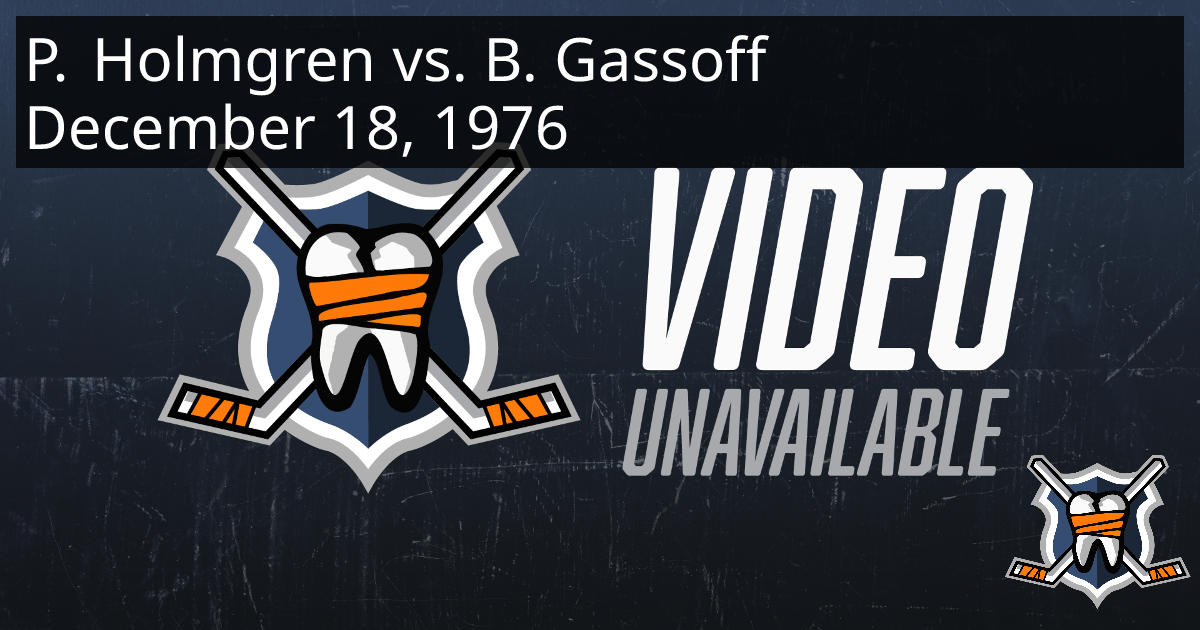 Paul Holmgren vs. Bob Gassoff, December 18, 1976 - Philadelphia Flyers ...