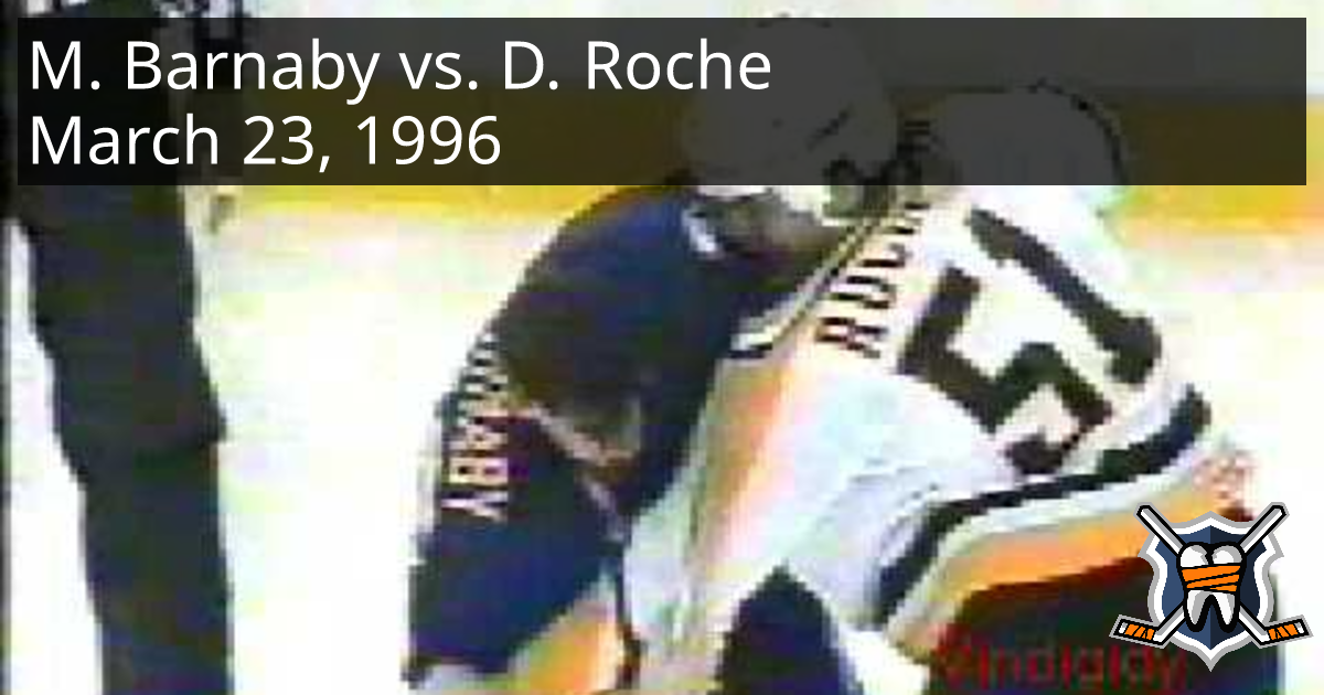 Matthew Barnaby vs. Dave Roche, March 23, 1996 - Buffalo Sabres vs ...