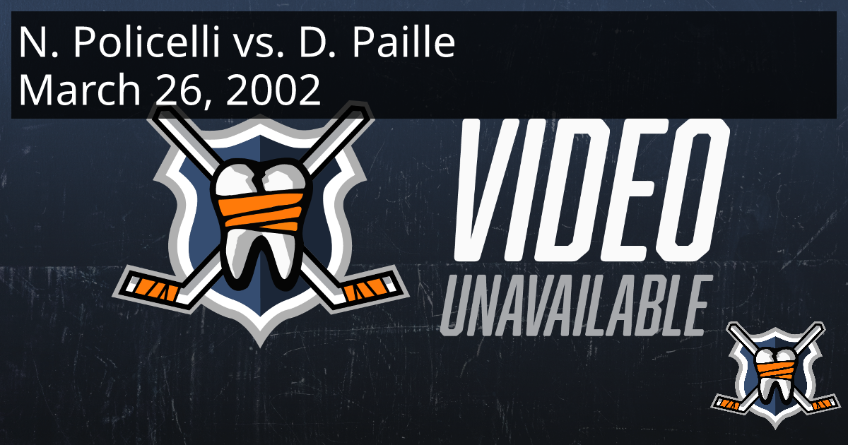 Nick Policelli vs. Daniel Paille, March 26, 2002 - Kitchener Rangers vs ...