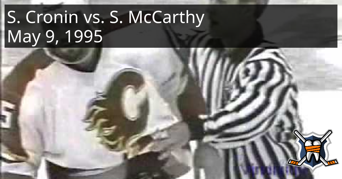 Shawn Cronin vs. Sandy McCarthy, May 9, 1995 - San Jose Sharks vs ...