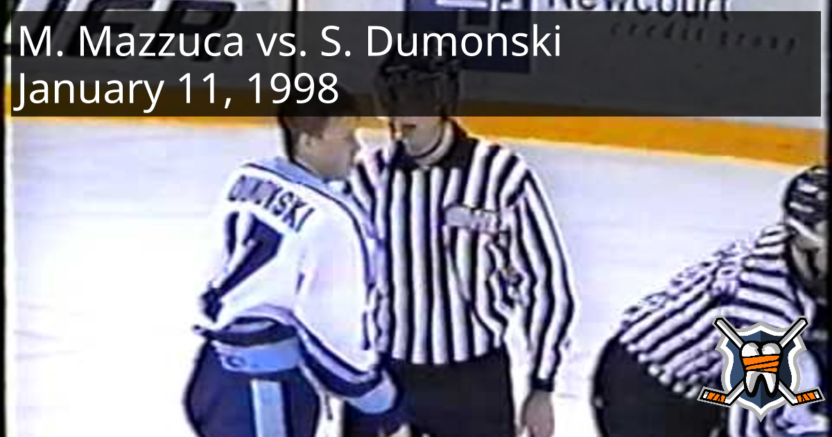 Mike Mazzuca vs. Steve Dumonski, January 11, 1998 - London Knights vs ...