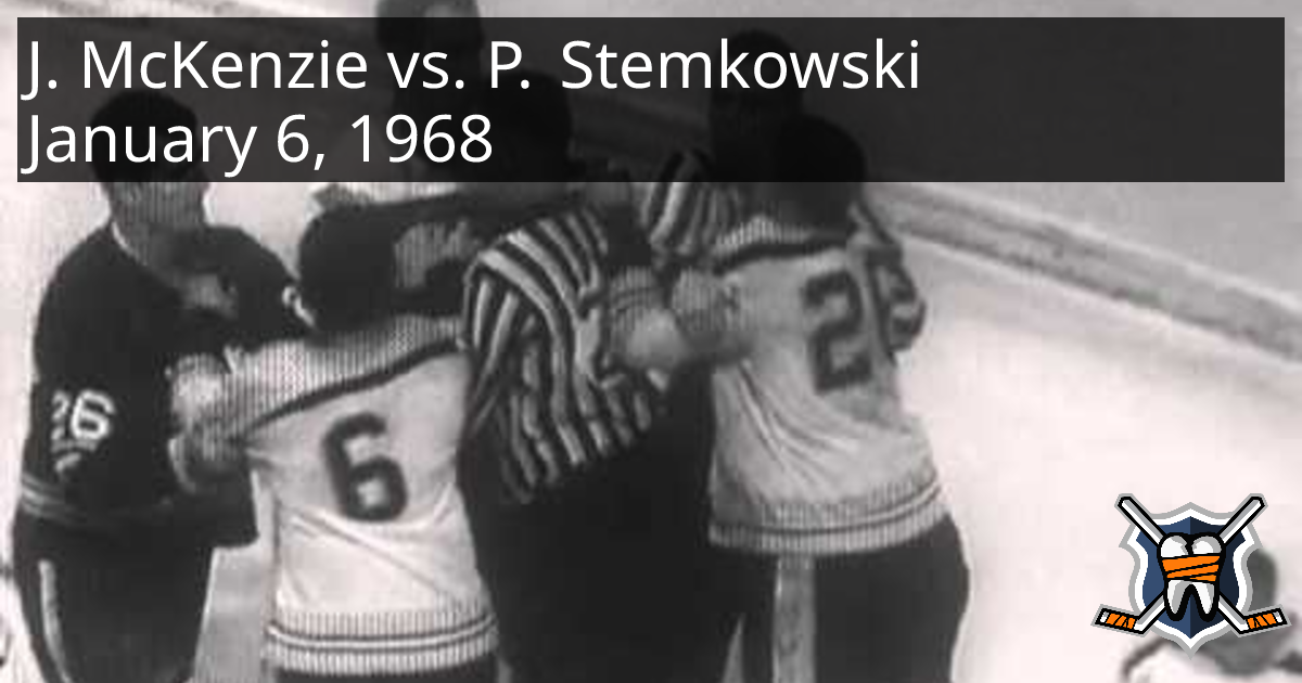 John McKenzie vs. Pete Stemkowski, January 6, 1968 - Boston Bruins vs ...