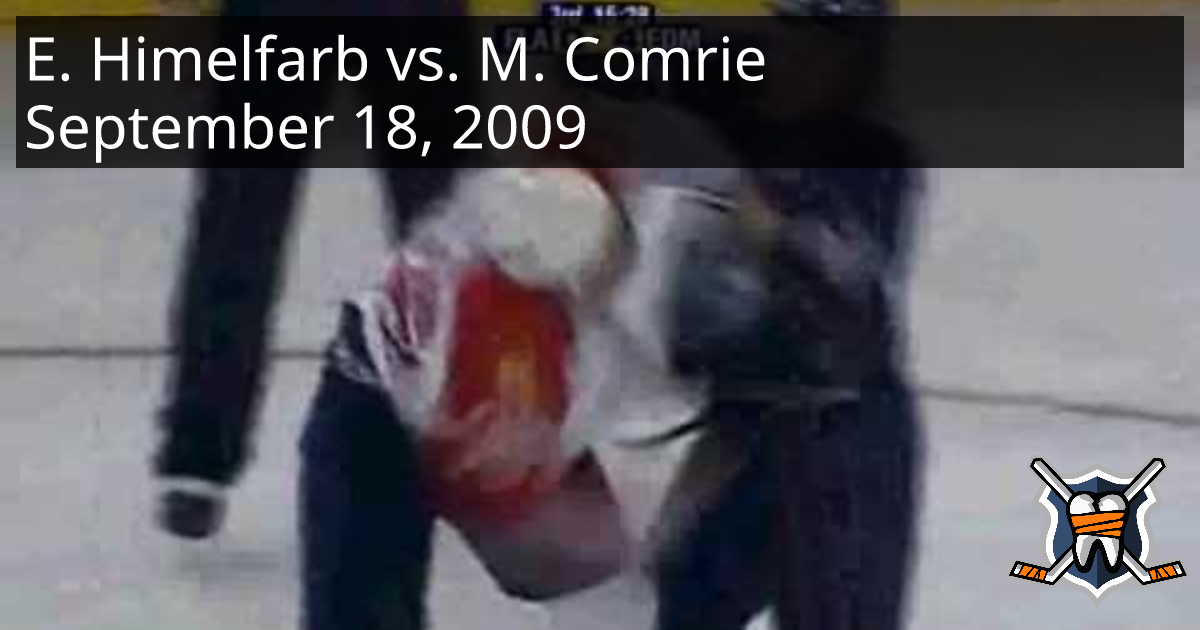 Eric Himelfarb vs. Mike Comrie, September 18, 2009 - Florida Panthers ...