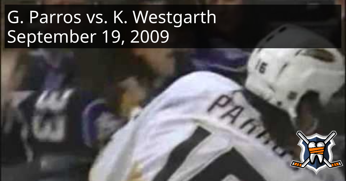 George Parros vs. Kevin Westgarth, September 19, 2009 - Anaheim Ducks ...