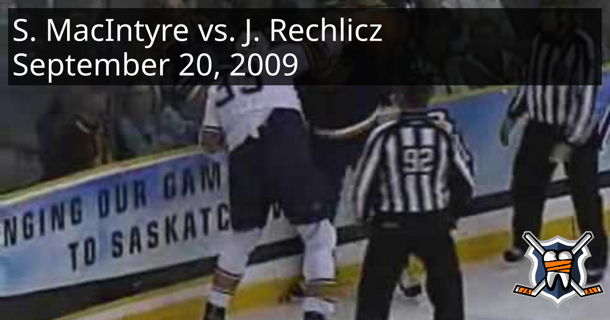 Steve MacIntyre vs. Joel Rechlicz, September 20, 2009 - Edmonton Oilers ...