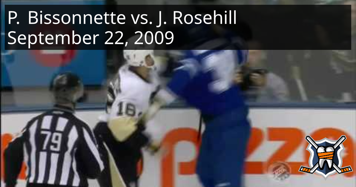 Paul Bissonnette vs. Jay Rosehill, September 22, 2009 - Pittsburgh ...