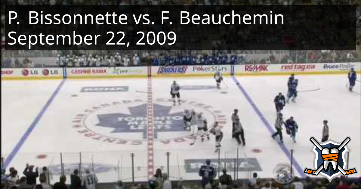 Paul Bissonnette vs. Francois Beauchemin, September 22, 2009 ...