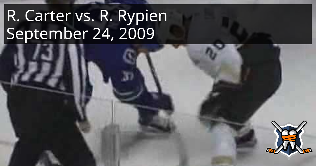 Ryan Carter vs. Rick Rypien, September 24, 2009 - Anaheim Ducks vs ...