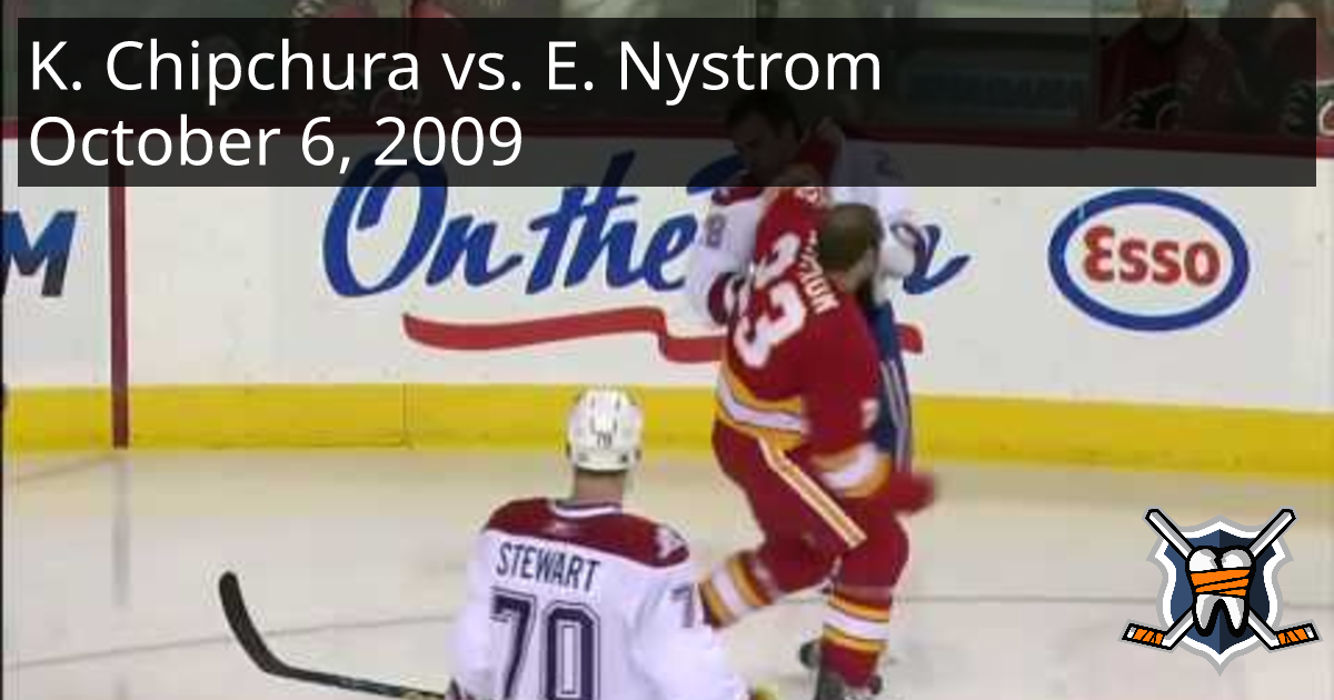 Kyle Chipchura vs. Eric Nystrom, October 6, 2009 - Montreal Canadiens ...