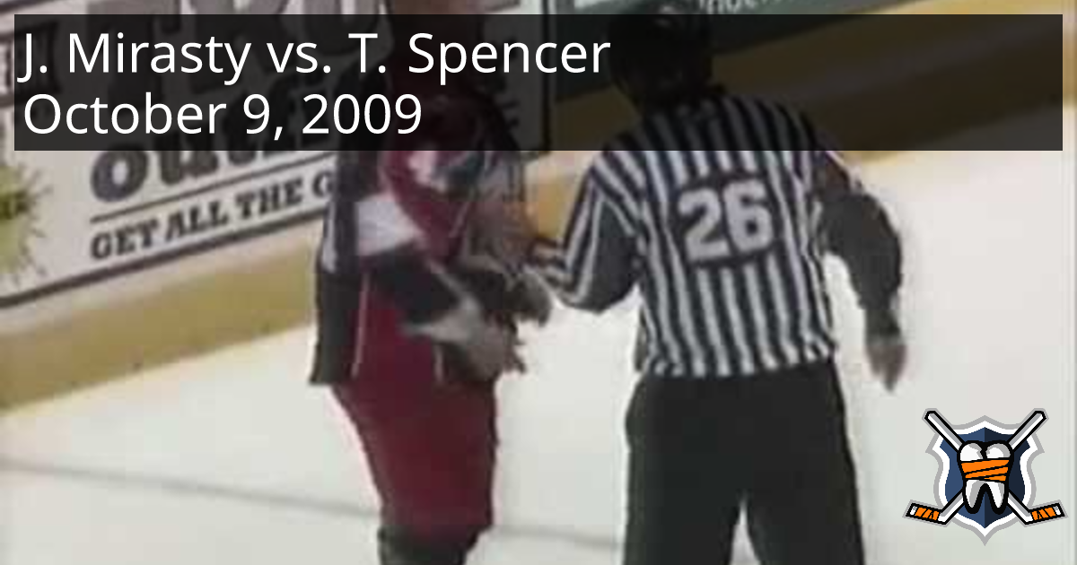 Jon Mirasty vs. Tim Spencer, October 9, 2009 - Syracuse Crunch vs ...
