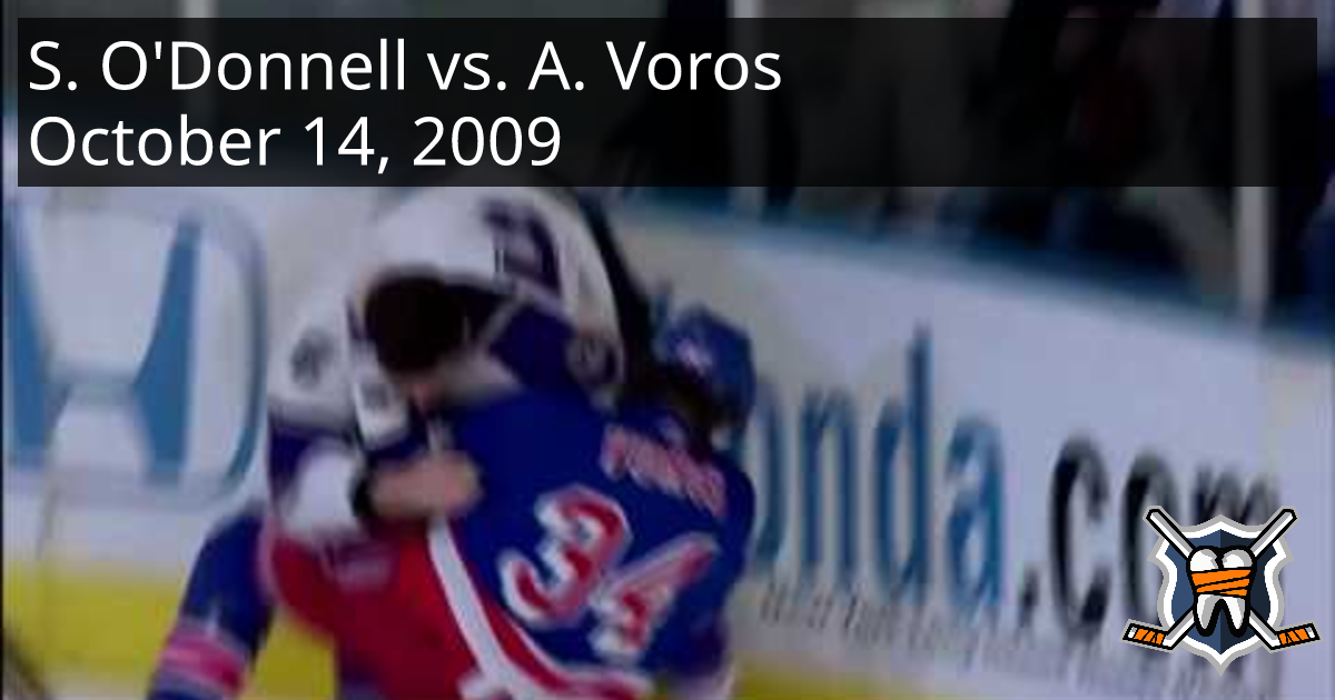 Sean O'Donnell vs. Aaron Voros, October 14, 2009 - Los Angeles Kings vs ...