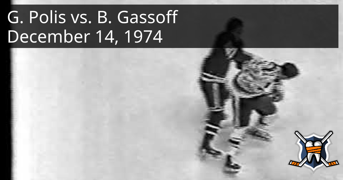 Greg Polis vs. Bob Gassoff, December 14, 1974 - New York Rangers vs. St ...