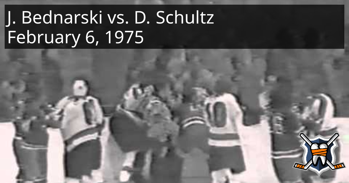 John Bednarski vs. Dave Schultz, February 6, 1975 - New York Rangers vs ...
