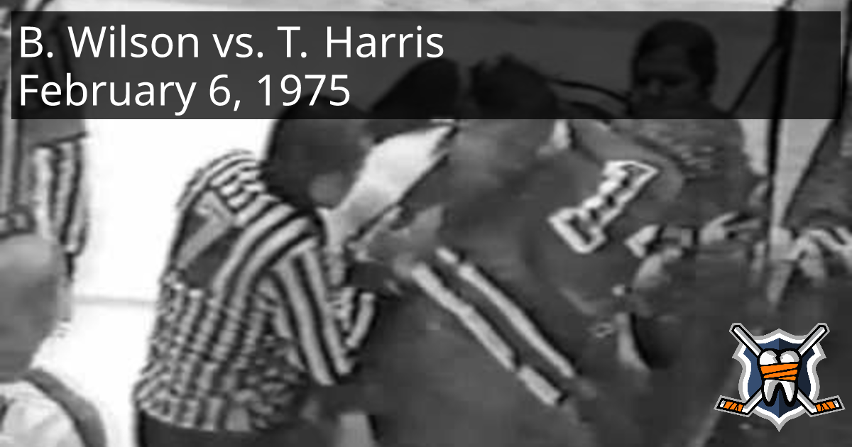 Bert Wilson vs. Ted Harris, February 6, 1975 - New York Rangers vs ...