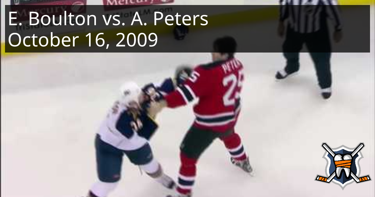 Eric Boulton vs. Andrew Peters, October 16, 2009 - Atlanta Thrashers vs ...