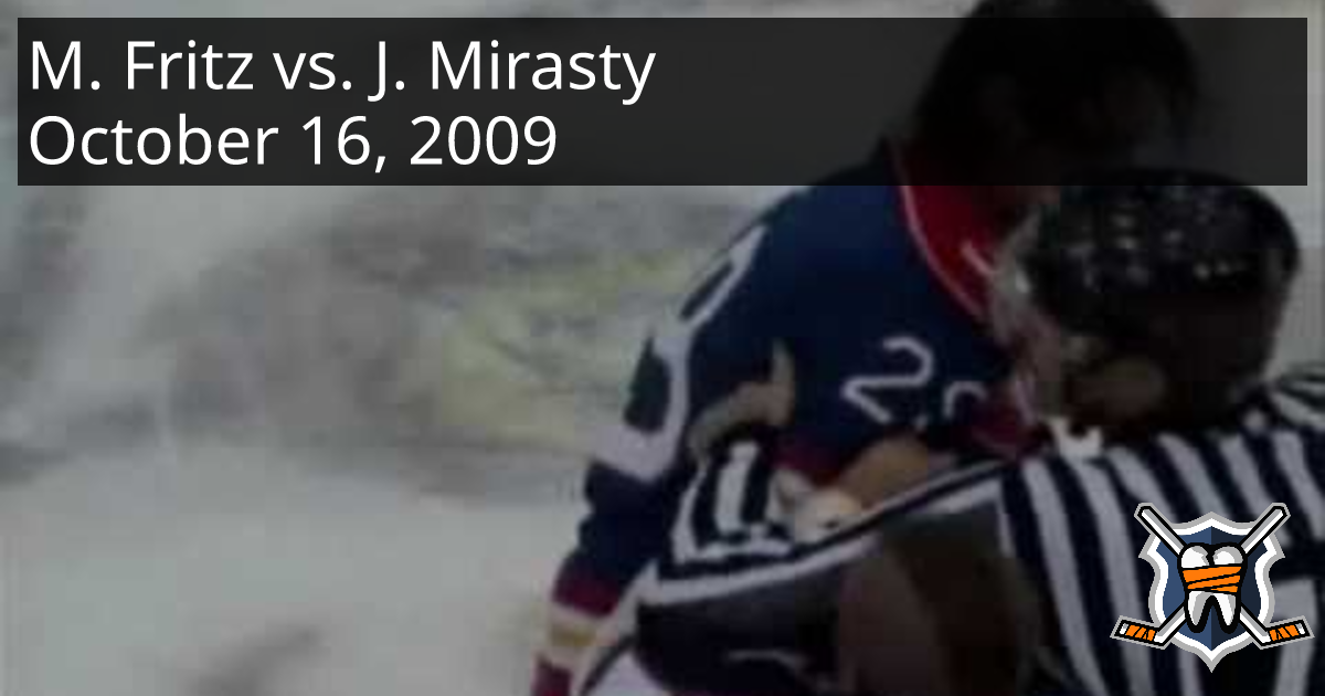 Mitch Fritz vs. Jon Mirasty, October 16, 2009 - Norfolk Admirals vs ...