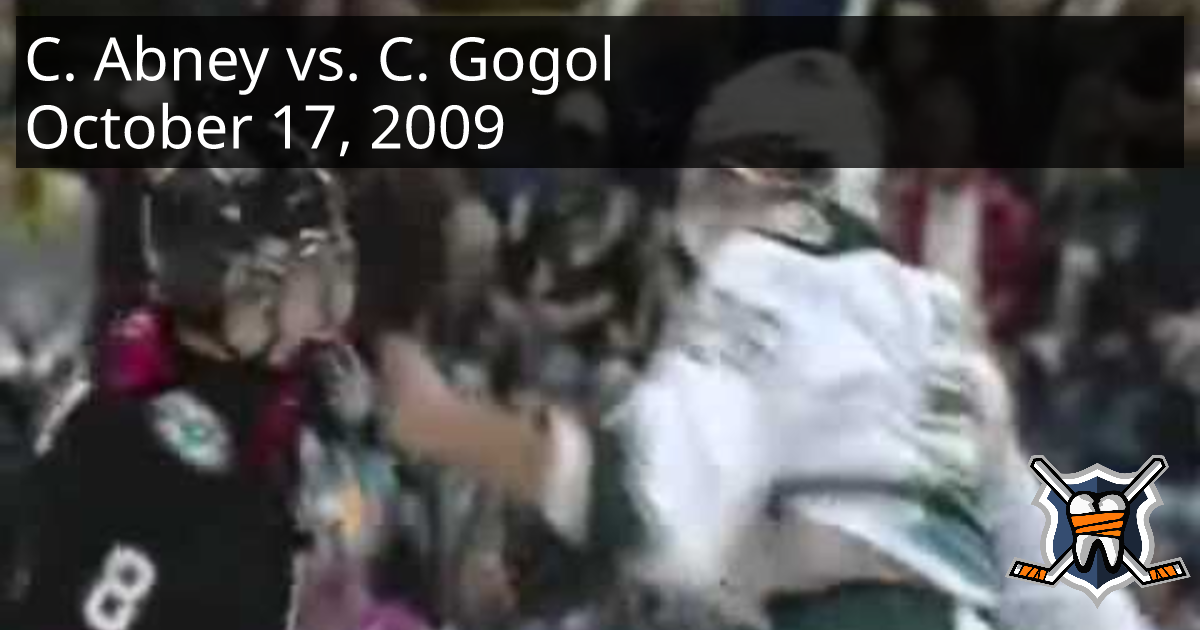 Cameron Abney vs. Curt Gogol, October 17, 2009 - Everett Silvertips vs ...