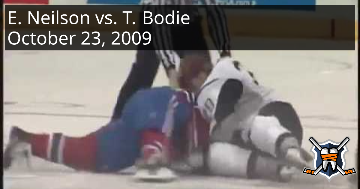 Eric Neilson vs. Troy Bodie, October 23, 2009 - Hamilton Bulldogs vs ...