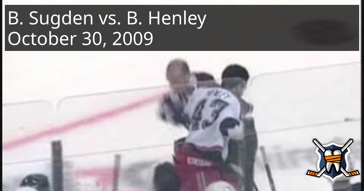 Brandon Sugden vs. Brent Henley, October 30, 2009 - Hershey Bears vs ...
